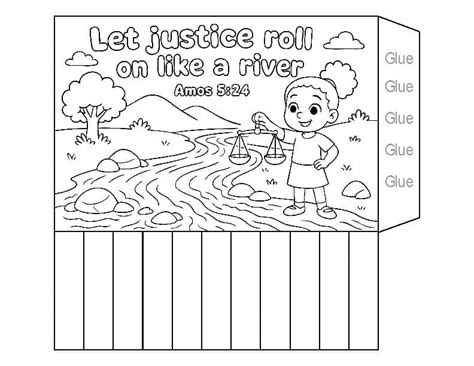 Let Justice Roll On Like A River Amos 524 Bible Verse Windsock Craft