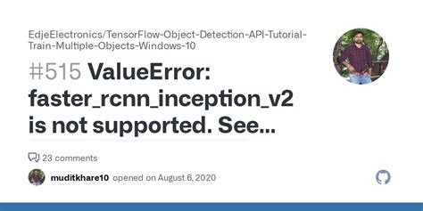 Valueerror Faster Rcnn Inception V Is Not Supported See Model Builder Py Issue