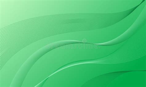 Green Smooth Lines Wave Curves With Gradient Abstract Background Stock Illustration