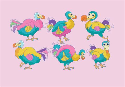 Dodo Colorful Vector Free Vector Download 436335 Cannypic