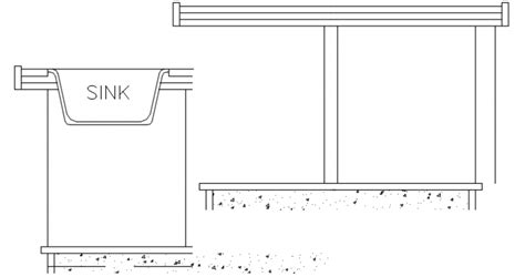 Sink Elevation With Wall Section Cad Drawing Details Dwg File