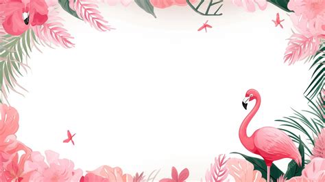 Cute Cartoon Flamingo Frame Border On Background In Vector Style Premium Ai Generated Image
