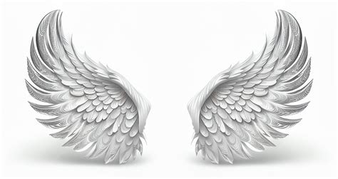 Asas De Anjo Na Imagem Panorâmica De Fundo Branco Generative Ai Foto