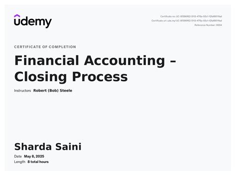 Course On Financial Accounting Closing Process With Certificate