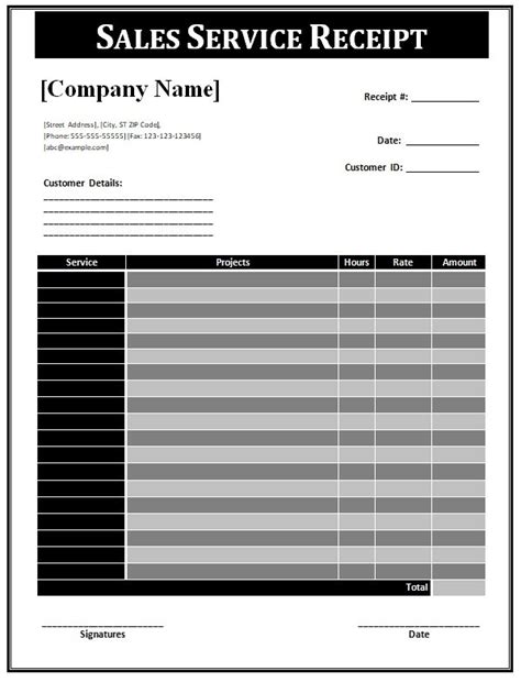 Sales Receipt Template Free Word And Excel Templates