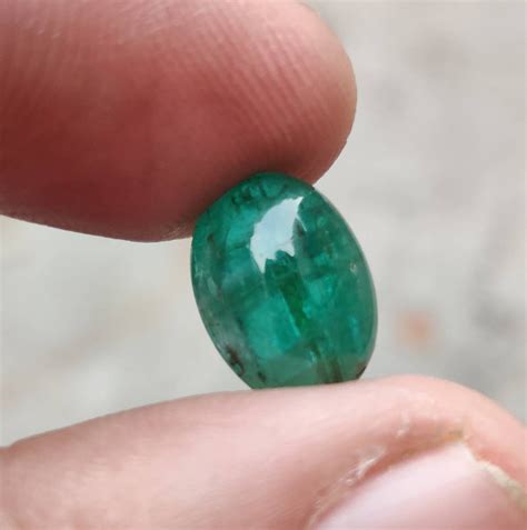 Cabochon émeraude De Forme Ovale Pierre Précieuse 100 Véritable