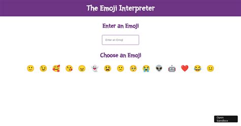 Emoji Interpreter Codesandbox