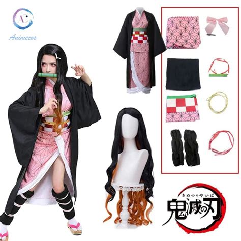Anime Demon Slayers Kamado Nezuko Cosplay Kimetsu No Yaiba Costume