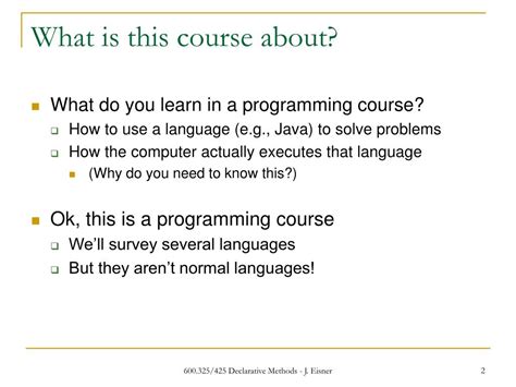 Ppt Exploring Declarative Methods In Programming With Prof Jason Eisner Powerpoint