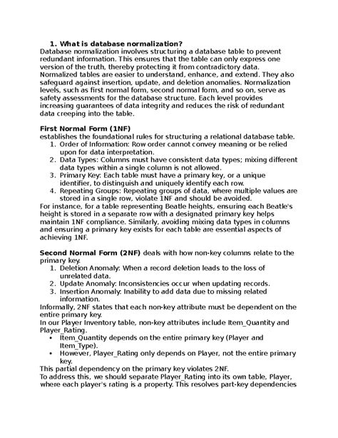 What Is Database Normalization 1 What Is Database Normalization Database Normalization