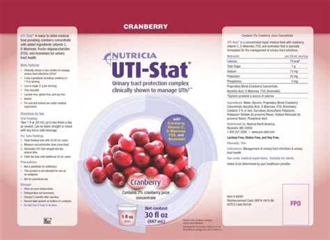 Medical Nutrition Uti Stat With Proantinox 30 Oz Cranberry