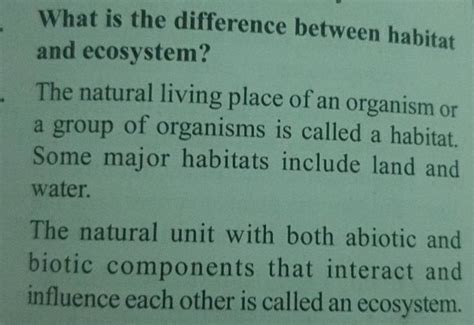 What Is The Difference Between Habitat And Ecosystem The Natural Living