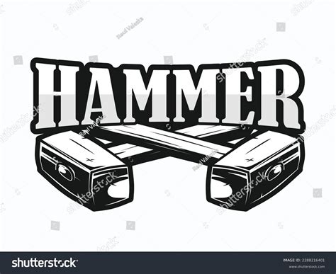 Hammer Typography Logo Design Illustration Stock Vector Royalty Free