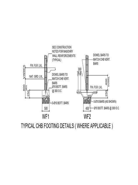 Chb Wall Footing Detail Drawing Pdf