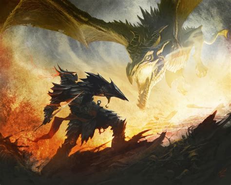 Dragon Fight Giclee Elder Scrolls Fandom