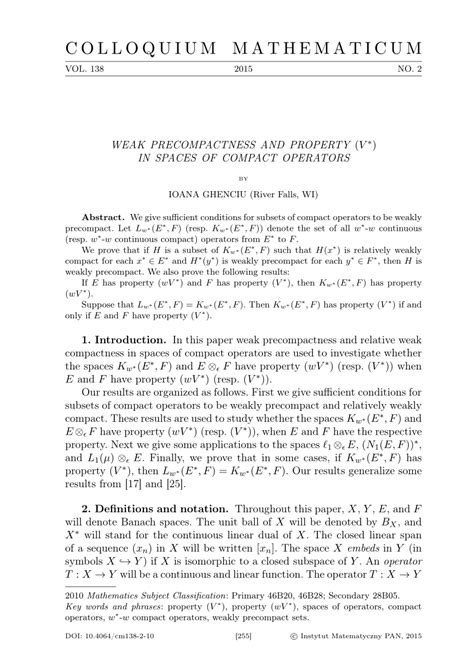 pdf weak precompactness and property v in spaces of compact operators