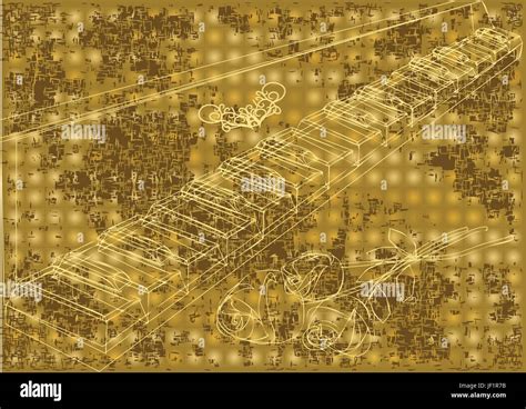 Flower Rose Plant Antique Rough Illustration Rusty Piano Dirty Stock Vector Image Art