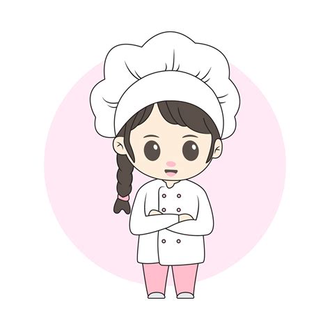 Female Chef Chibi Character 25738816 Vector Art At Vecteezy
