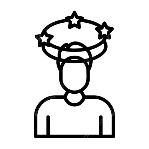 Dizzy Line Icon Vector Dizzy Icon Confused Dizziness Png And Vector