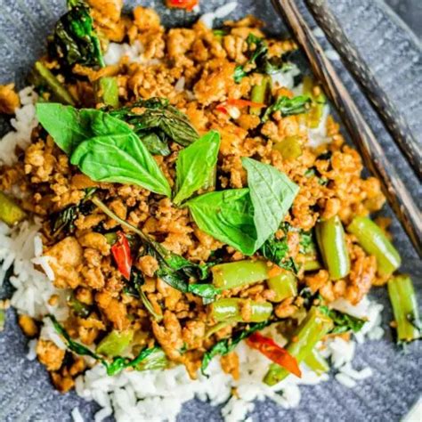 Vegetarian Pad Krapow Thai Basil Tofu Stir Fry