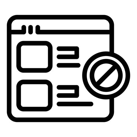 Web Block Icon Outline Vector Digital Detox 15111867 Vector Art At Vecteezy