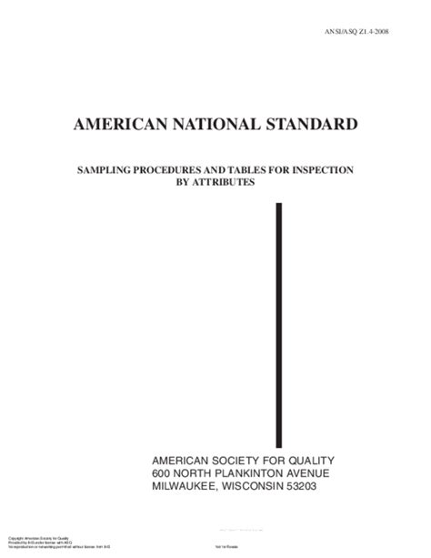 Pdf American National Standard Sampling Procedures And Tables For Inspection By Attributes