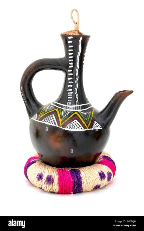 Ornate Ethiopian Jebena On A White Background Stock Photo Alamy