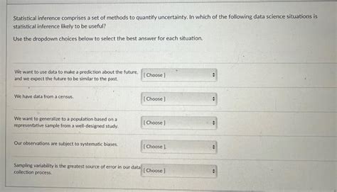 Solved Statistical Inference Comprises A Set Of Methods To Chegg