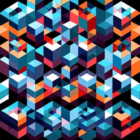 Premium Vector 3d Neo Geometry Pattern Squares Random Vector Illustration
