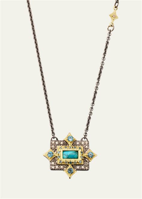 Armenta Turquoise East West Pendant Necklace Bergdorf Goodman