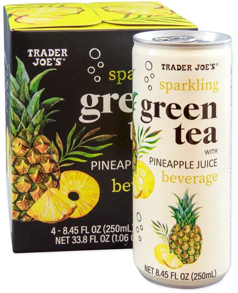 Trader Joes Sparkling Green Tea With Pineapple Juice 1l Vancou Vert