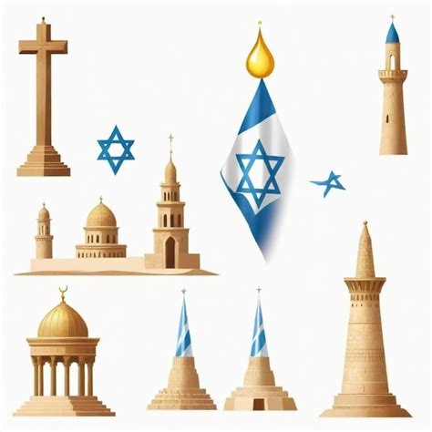 A Collection Of Different Types Of Architecture Including A Cross And A Cross Premium Ai