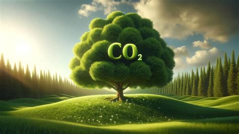Premium Photo Vibrant Grass And Tree Co2 Oxygen Production Concept