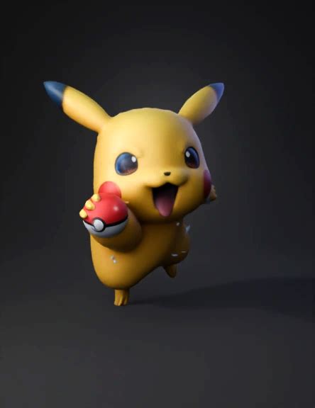 3d Model Pikachu Holding A Poké Ball In An Electric Stadium With