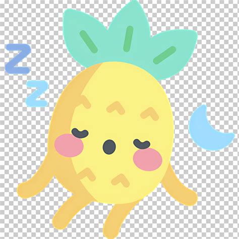 Sleep Zzz Sleeping Pineapple Cartoon With Zzz Symbols Png Clipart