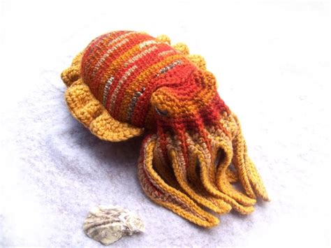 Crochet Pattern Realistic Cuttlefish Amigurumi Cuttlefish Stuffed