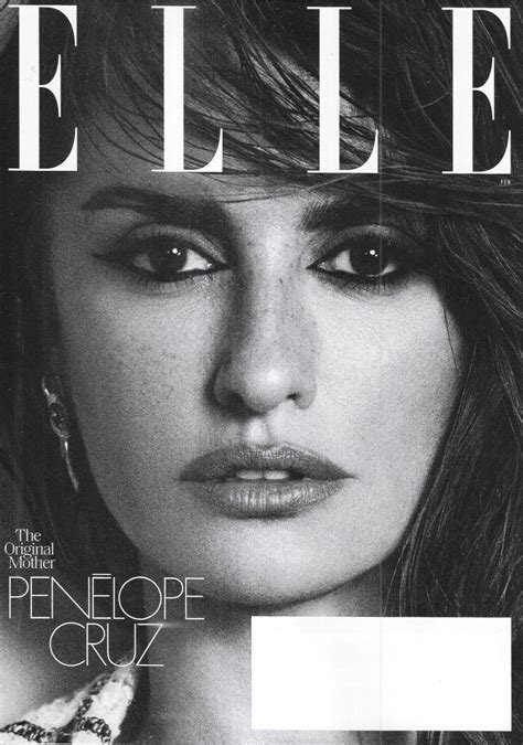Penélope Cruz On Elle Us February 2024 Cover Magazine Front Cover