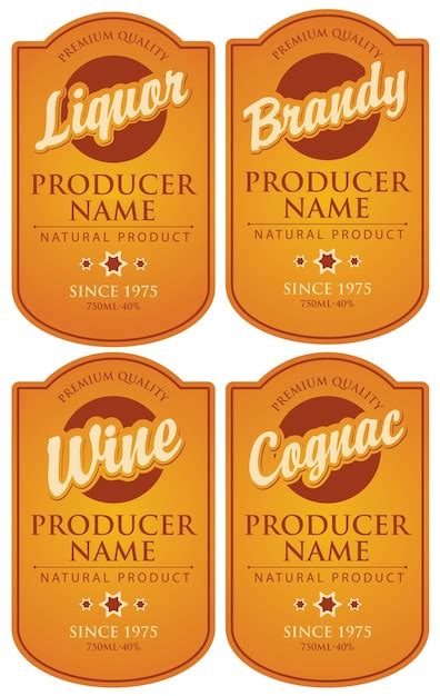 Premium Vector Set Of Labels For Alcoholic Drinks