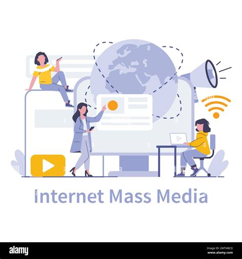 Internet Mass Media Concept A Global Network Of Digital Communication
