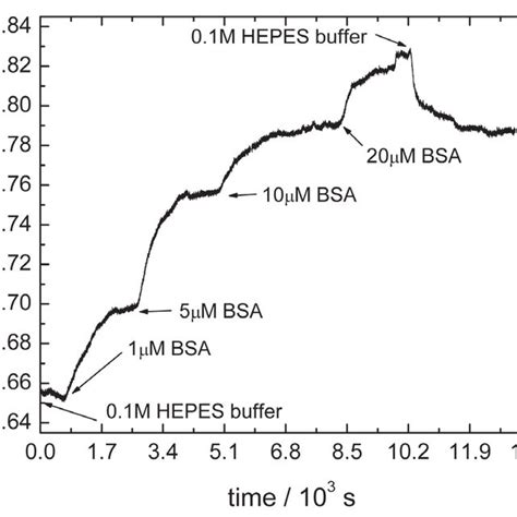 Spr Sensorgram For Physical Immobilization Of Bsa Arrows Indicate The
