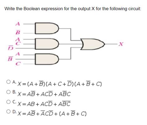 Solved Write The Boolean Expression For The Output X For The Chegg