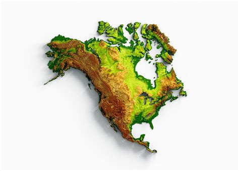 Premium Photo North America Map Shaded Relief Color Height Map On