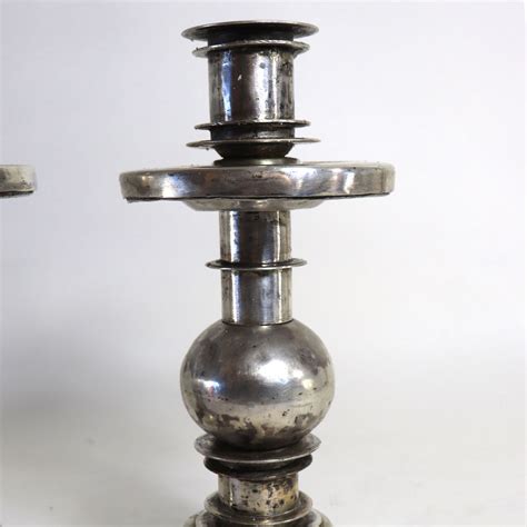 Pair Of Vintage Mexican Spanish Colonial Style Silverplate Candlesticks