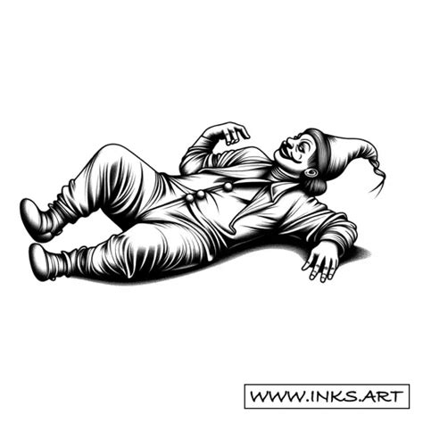 Tattoo Design Clown Lying Cholo Crying Style Blackwork