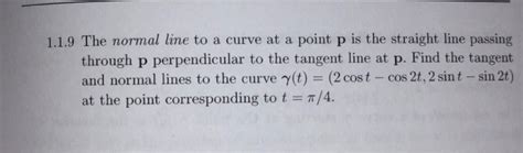 Solved The Normal Line To A Curve At A Point P Is The Chegg