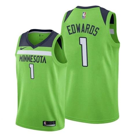 Minnesota Timberwolves 1 Anthony Edwards Green 202121 Statement Jersey