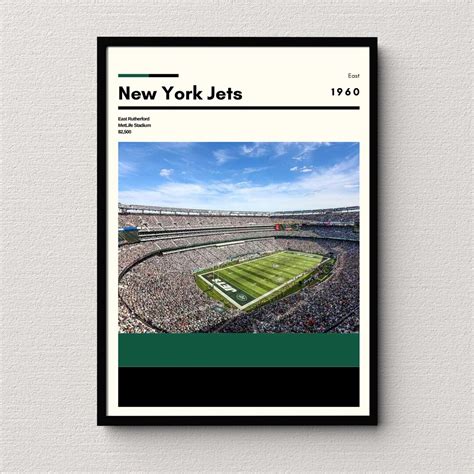 New York Jets Poster Metlife Stadium Print Nfl Stadium Print Nfl