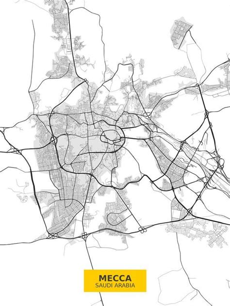 Mecca City Map Art Print