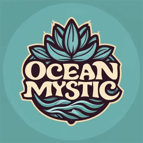 Logo Design For Ocean Mystic Lotus Flower And Ocean Theme With