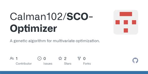 Github Calman102 Sco Optimizer A Genetic Algorithm For Multivariate